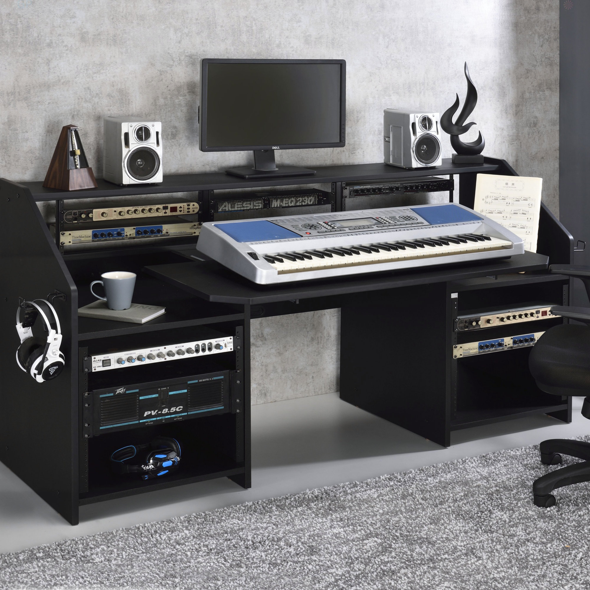 17 Stories Music Desk With Earphone Rack - Wayfair Canada