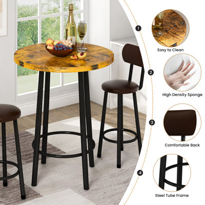 Millwood Pines Akillies 3 - Piece Dining Set & Reviews | Wayfair