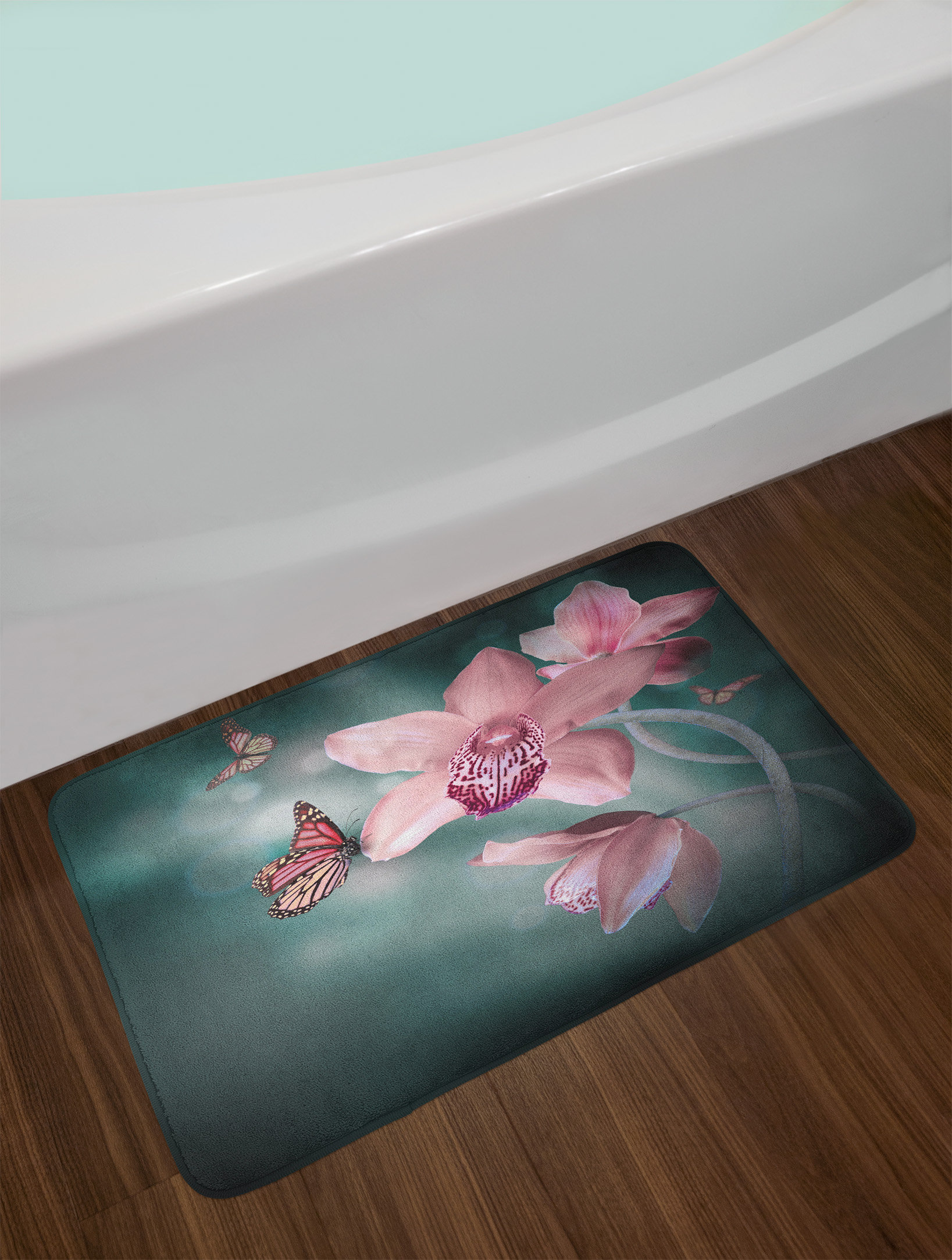 Ambesonne Orchid Floral Bath Rug | Wayfair