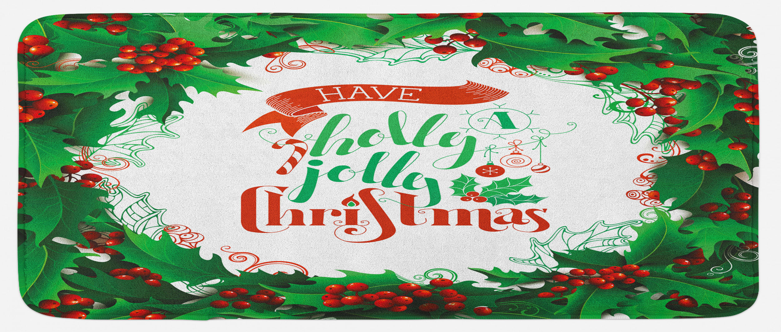 East Urban Home Have A Happy Jolly Christmas Lettering With Red Berries ...