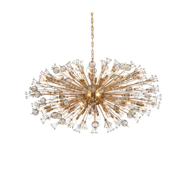 Elegant Lighting Vera 48 inch crystal starburst oval pendant | Wayfair