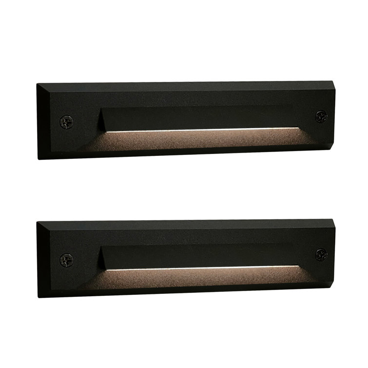 GKOplus Black Integrated LED Metal Linear Step Light | Wayfair