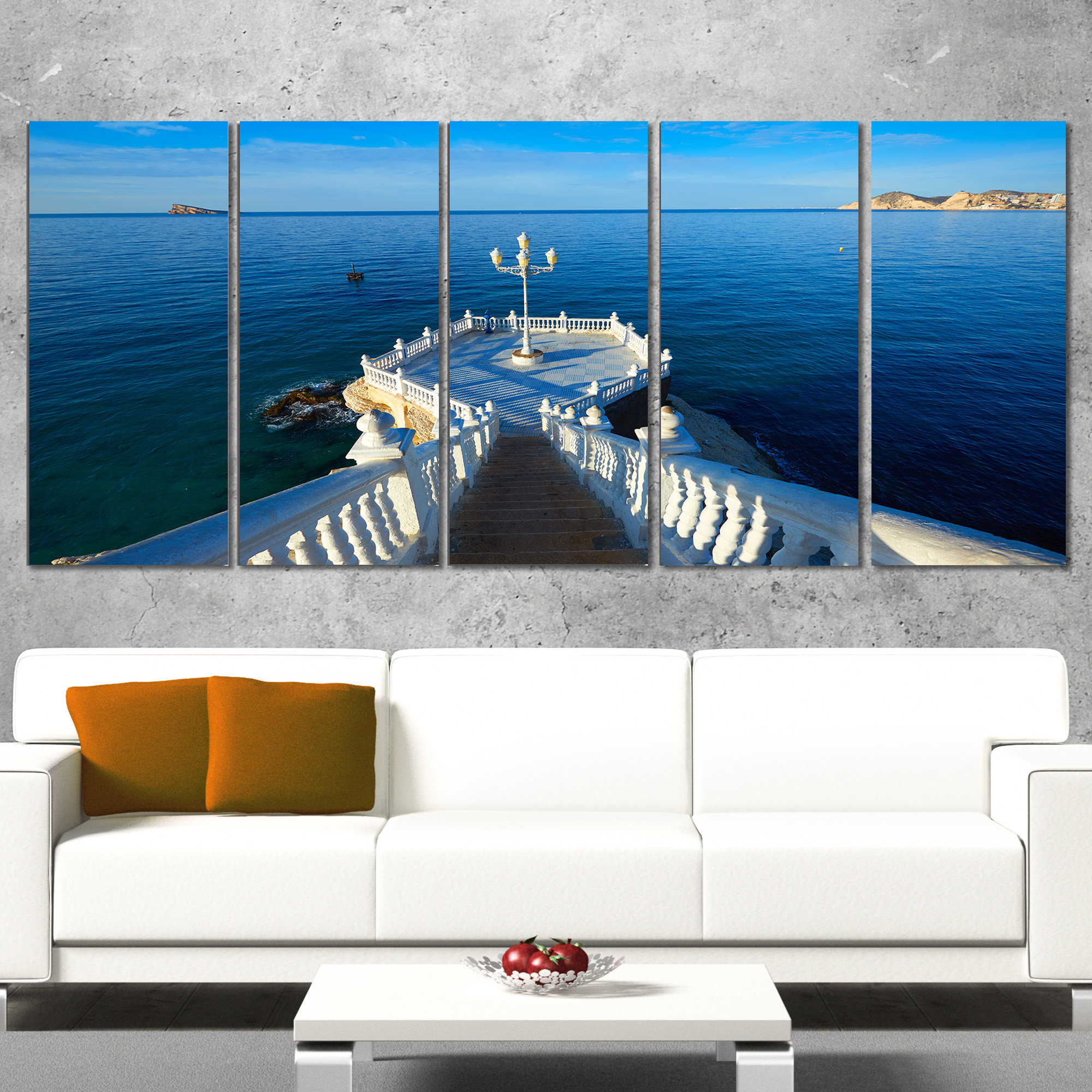 Design Art Benidorm Mirador Del Castillo Lookout Point 5 Piece Wall Art ...