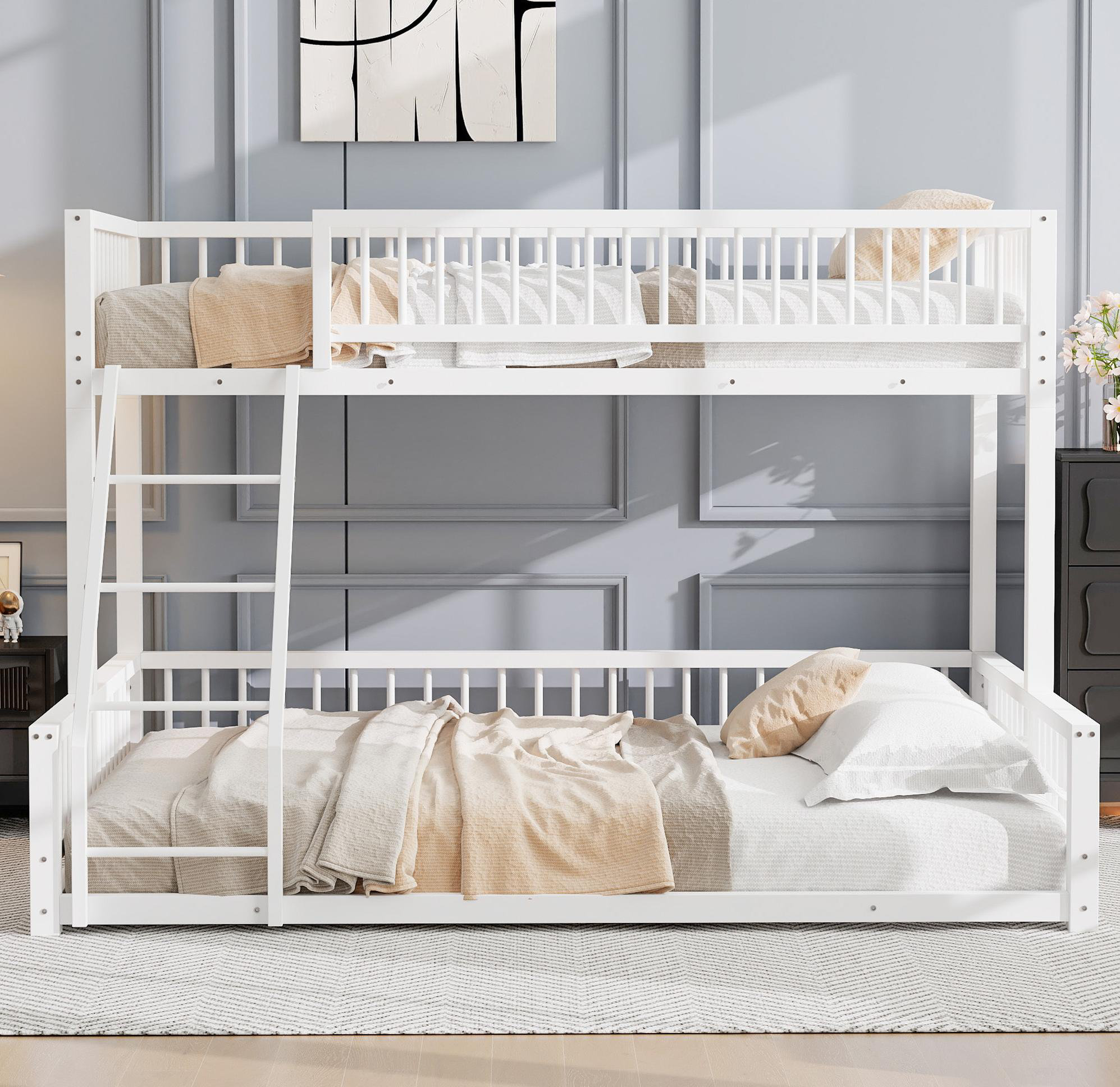 Isabelle & Max™ Twin XL over Queen Floor Bunk Bed Frame with Ladder and ...