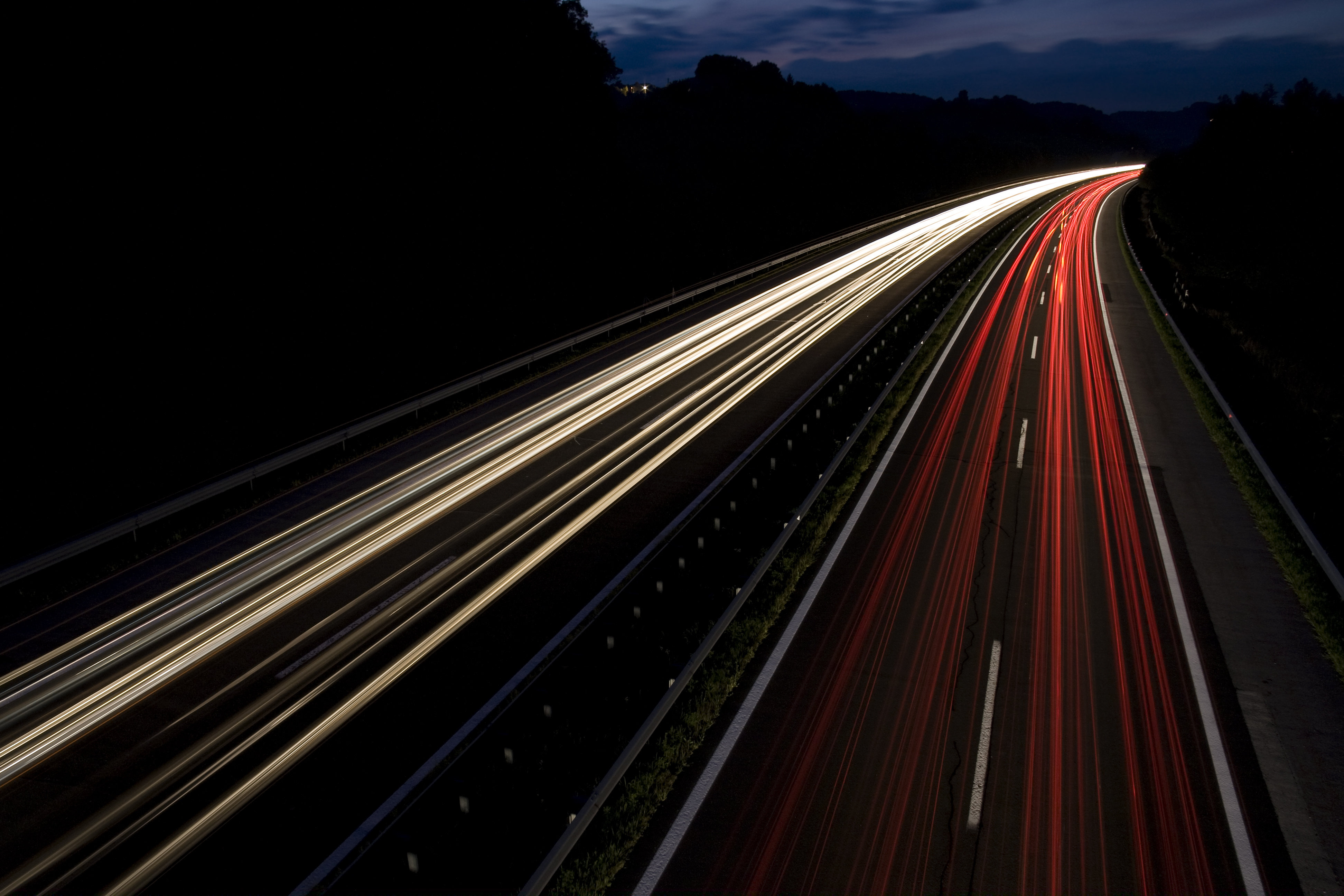 17 Stories Autobahn Lights - Wrapped Canvas Rectangle Print | Wayfair.co.uk