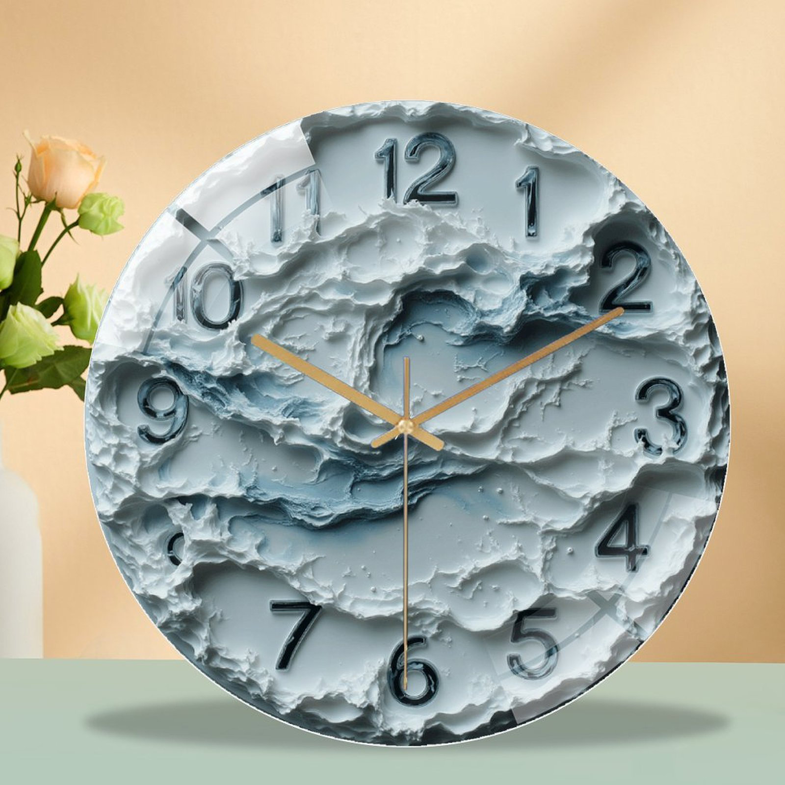 Ebern Designs Elegant Wall Clock Art - 12'' Modern Glass Wall Clock ...