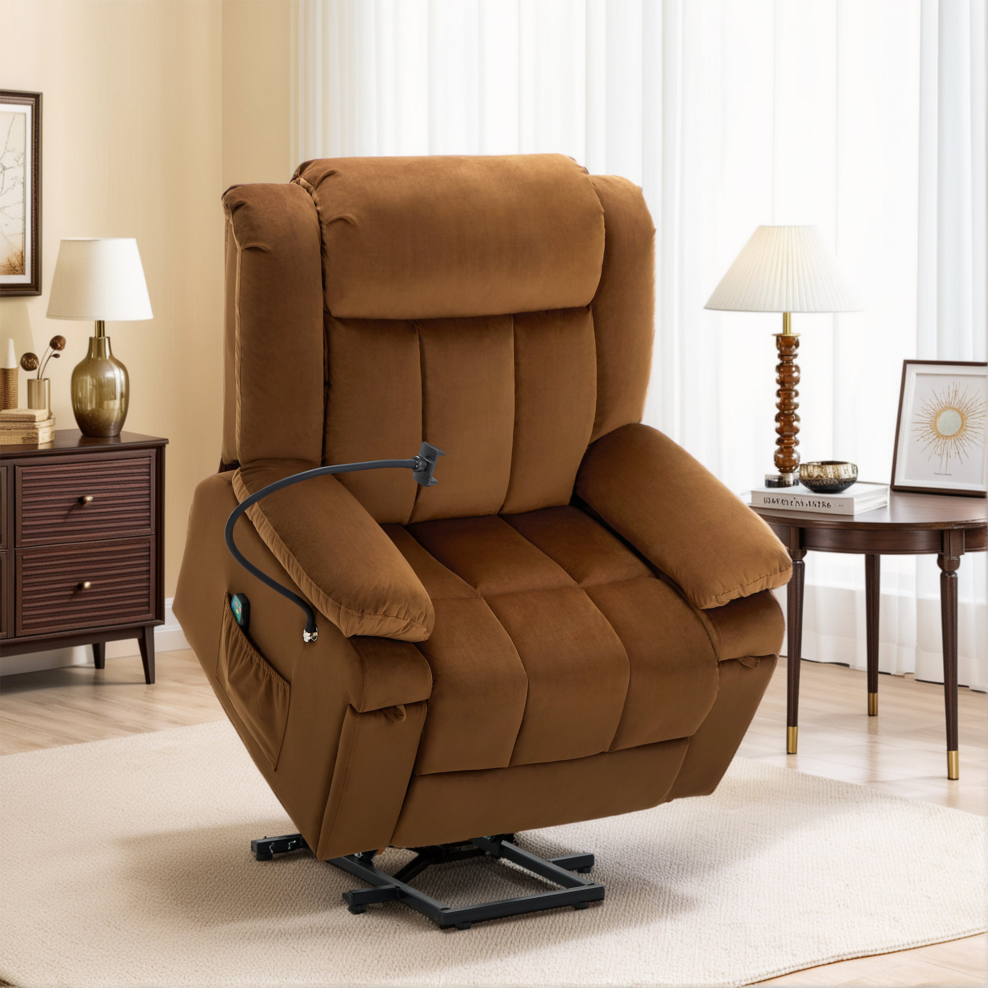 Latitude Run® Electric Lift Recliner Chair with Massage & Heat, Hidden ...