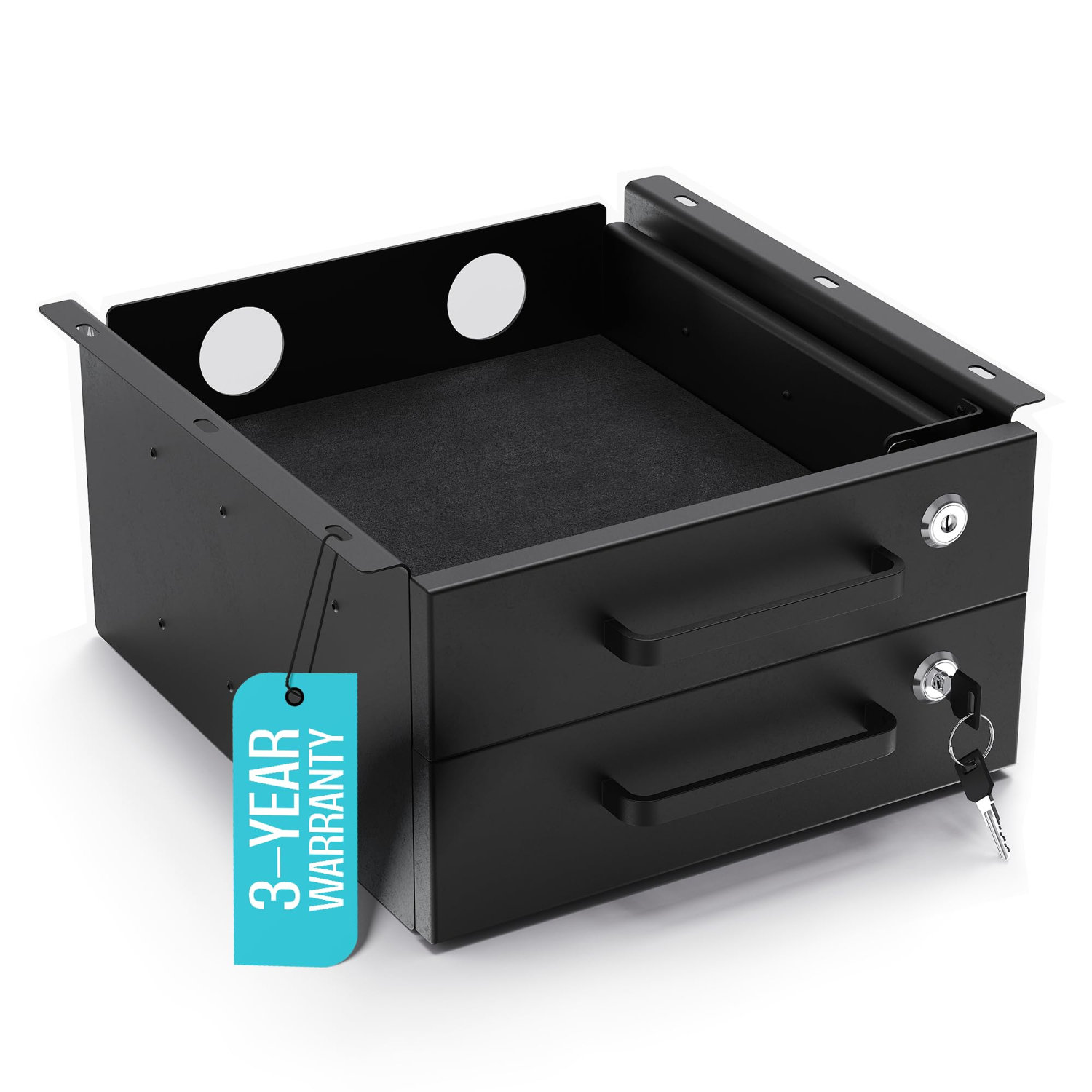 Inbox Zero Under Desk Drawer Slide-Out – Lockable Metal Storage Drawers ...