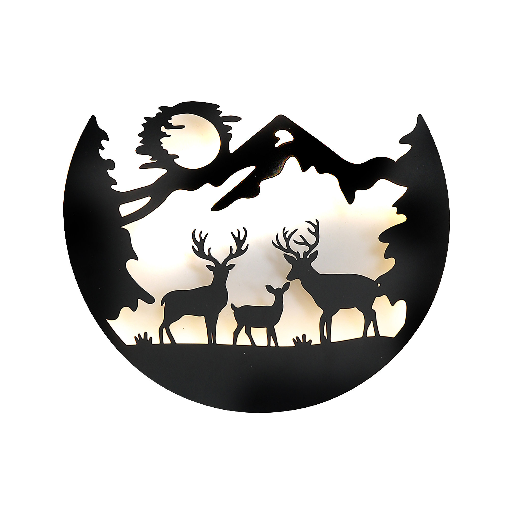 iH casadécor Led Metal Laser Cut Scene Reindeer | Wayfair