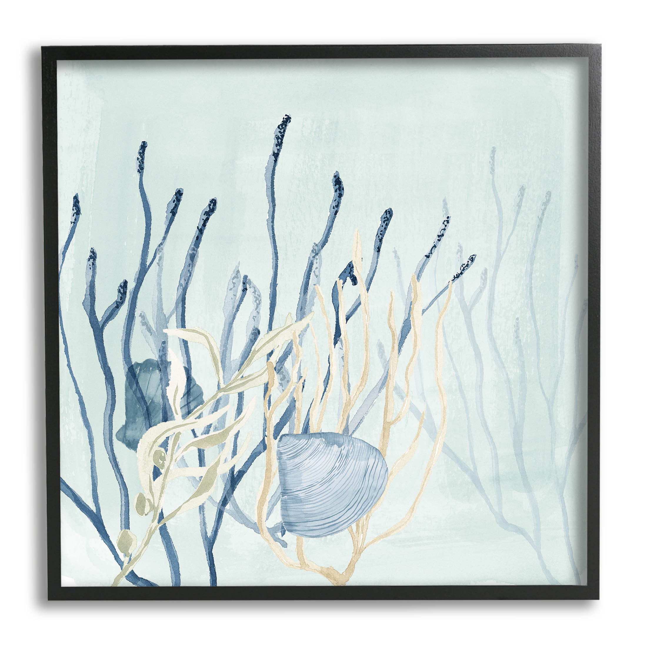 Stupell Industries Layered Seashells Coral Underwater Giclee Art By ...
