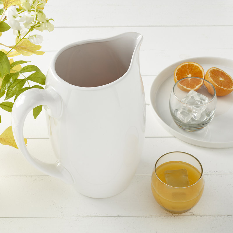 Denmark Tools for Cooks 2L Stoneware Pitcher White Bistro | Wayfair
