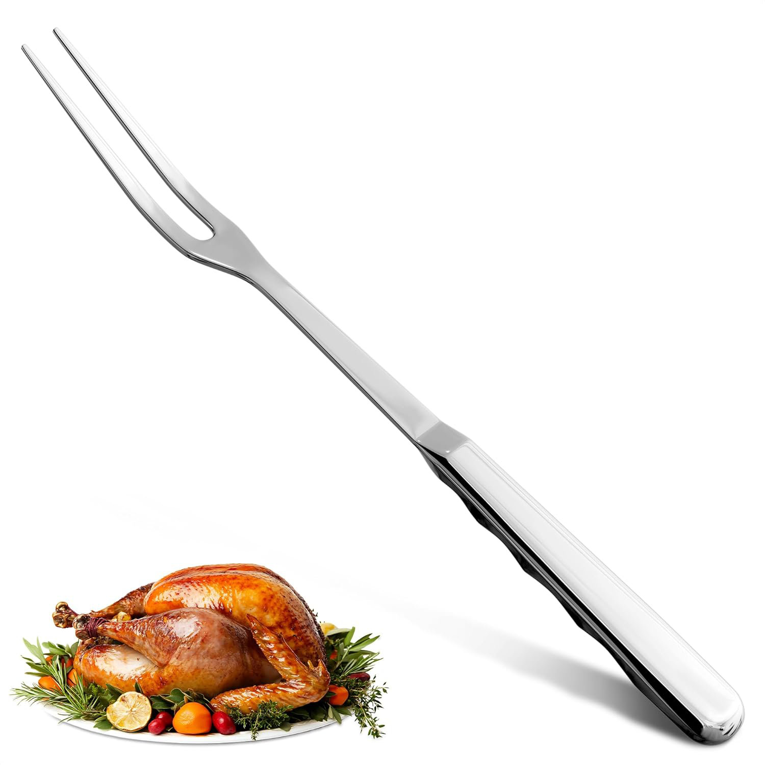 Prep & Savour 11" Two-Prong Stainless Steel Meat Fork with Long Heat ...