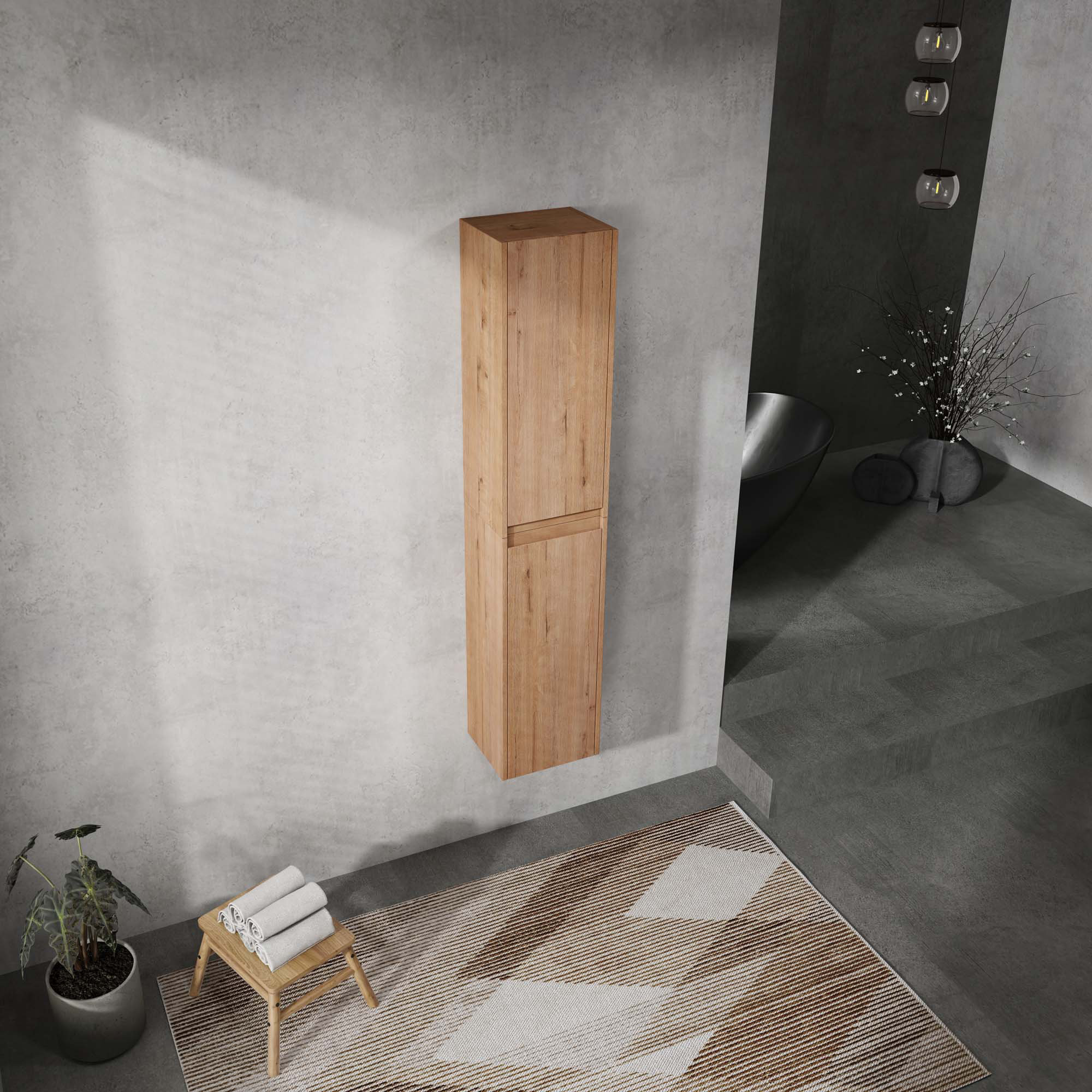 Loon Peak® Bathroom Side Cabinet, 2-Soft Close Doors, Float Mounting ...