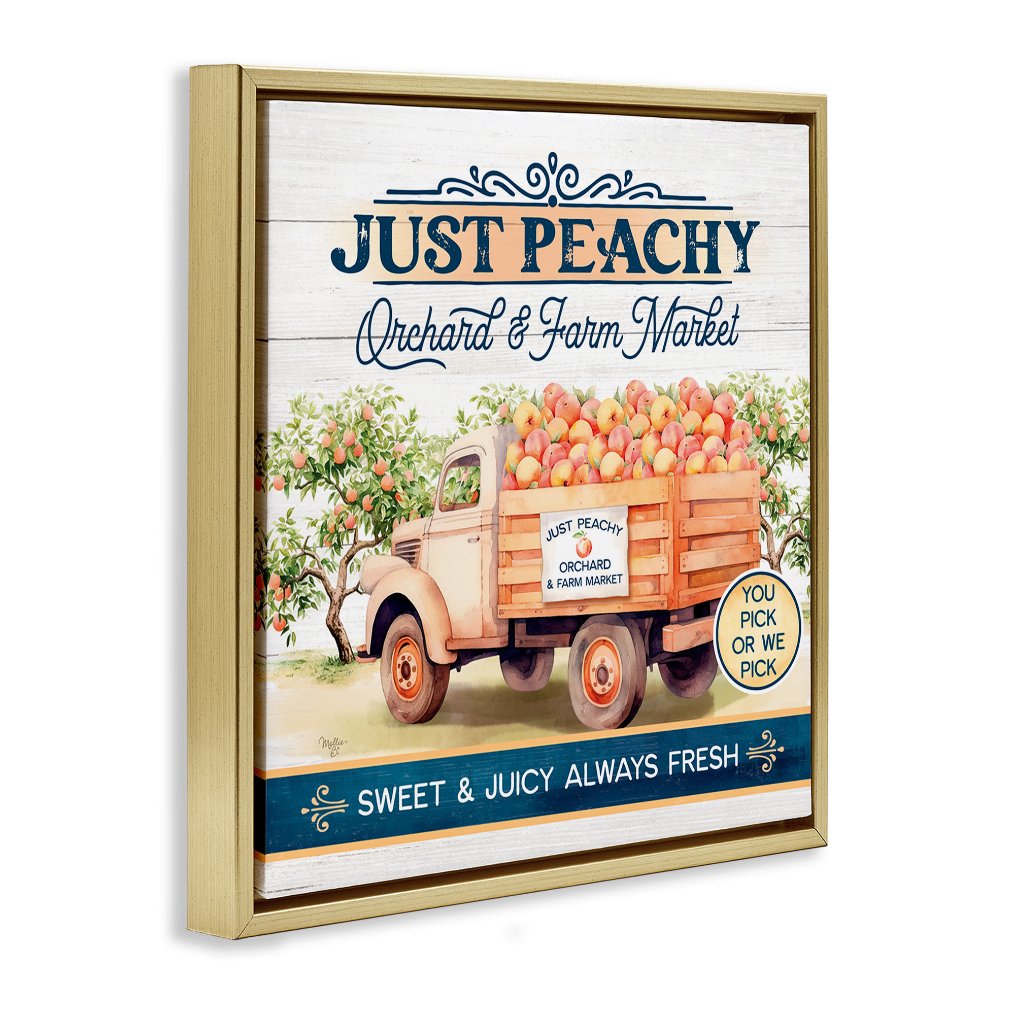 August Grove® Just Peachy Orchard Floater Canvas Wall Art by Mollie B. | Wayfair