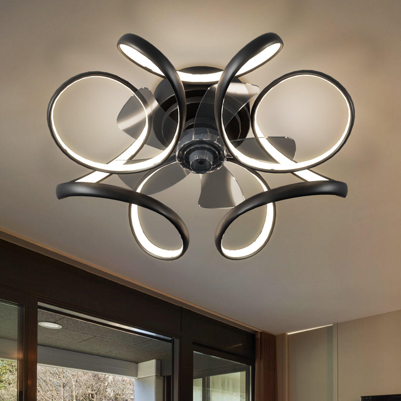 Wrought Studio™ Dalayshia Indoor Ceiling Fans With Lights, Flush Mount ...