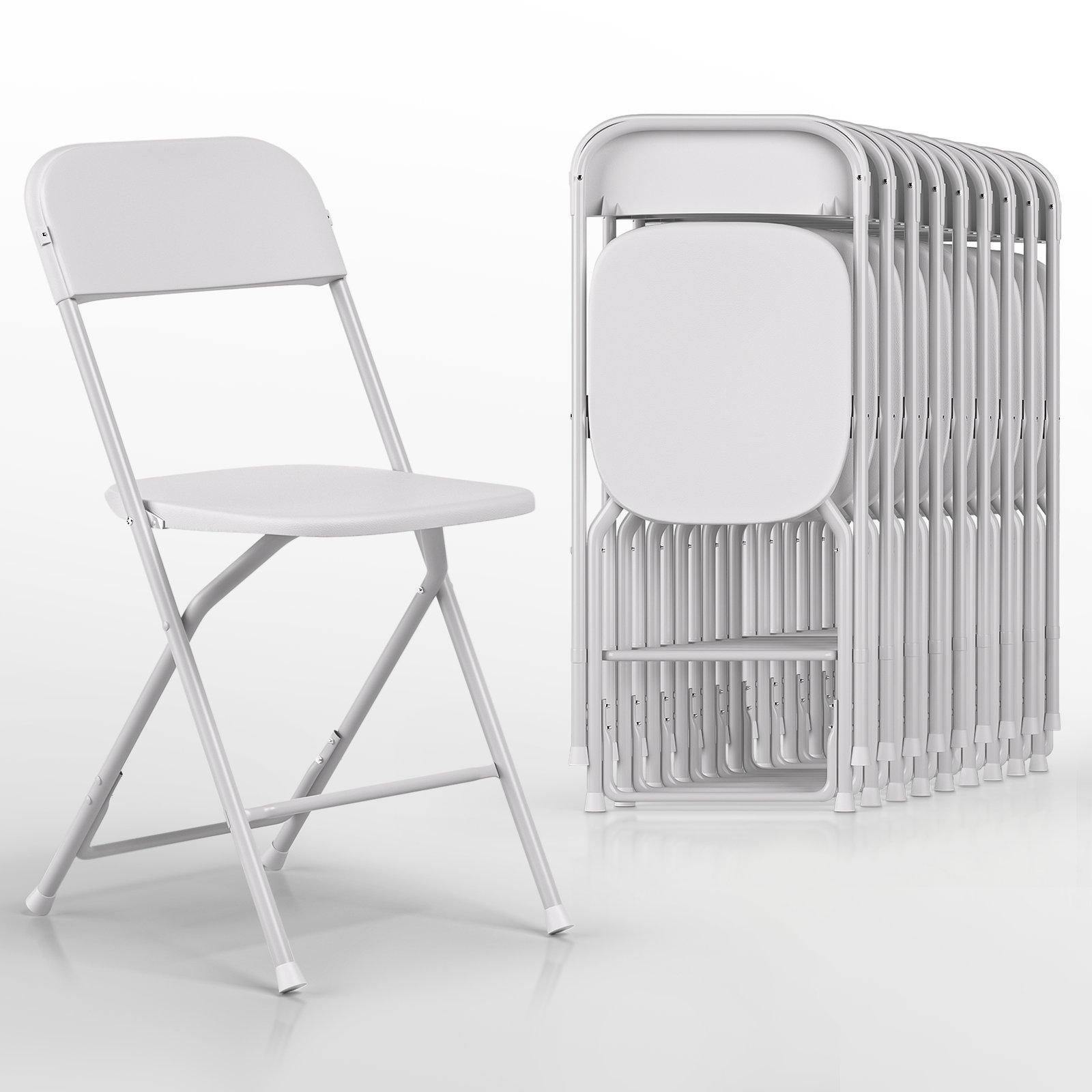 Inbox Zero Laione Plastic Stackable Folding Chairs, Patio Garden ...