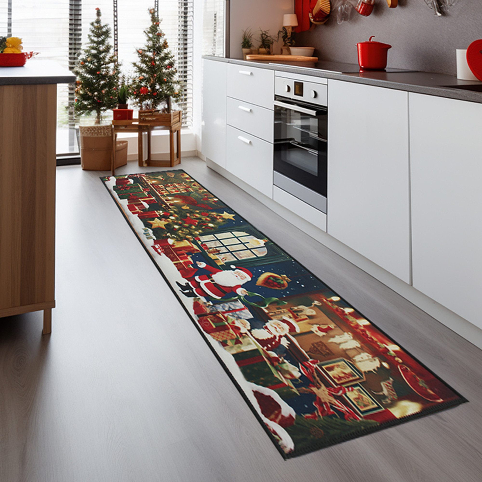 The Holiday Aisle® Julein Non-Skid Kitchen Mat | Wayfair