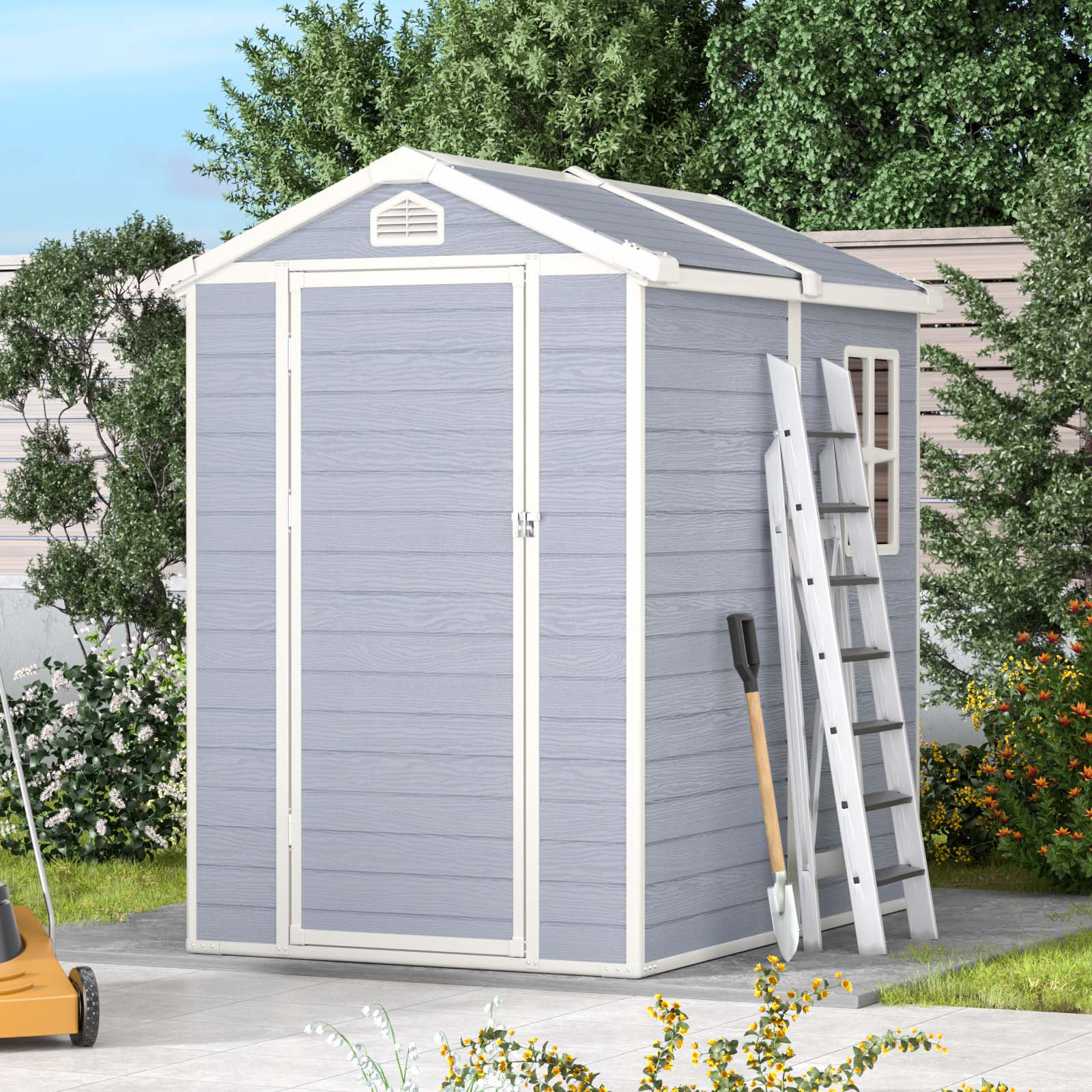 Aoxun 4 Ft. W X 6 Ft. D Plastic Storage Shed | Wayfair