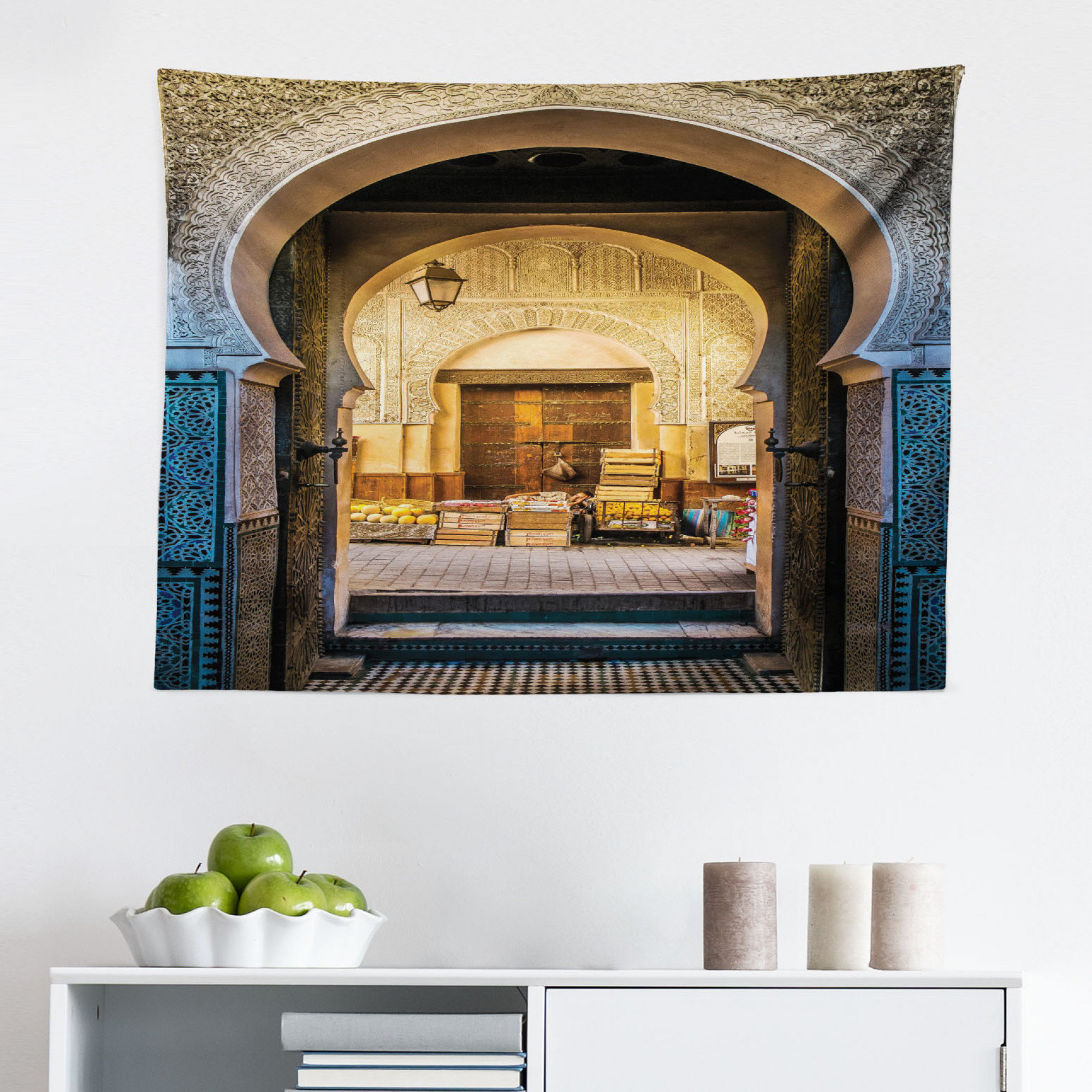 East Urban Home Moroccan Tapestry, Typical Moroccan Door To Old Medina ...