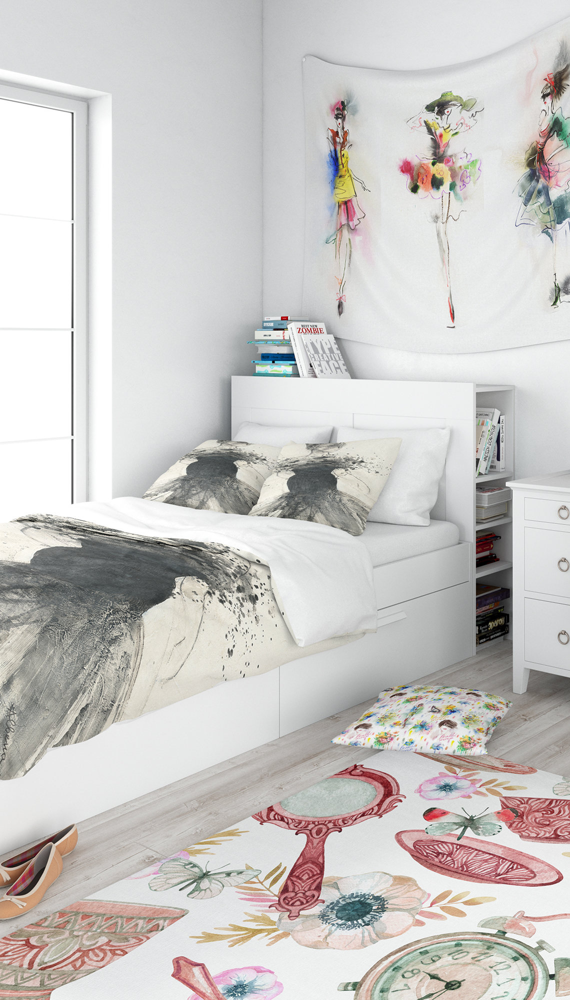 Design Art Glam Dancing I - Fashion Figures Duvet Cover Set ...