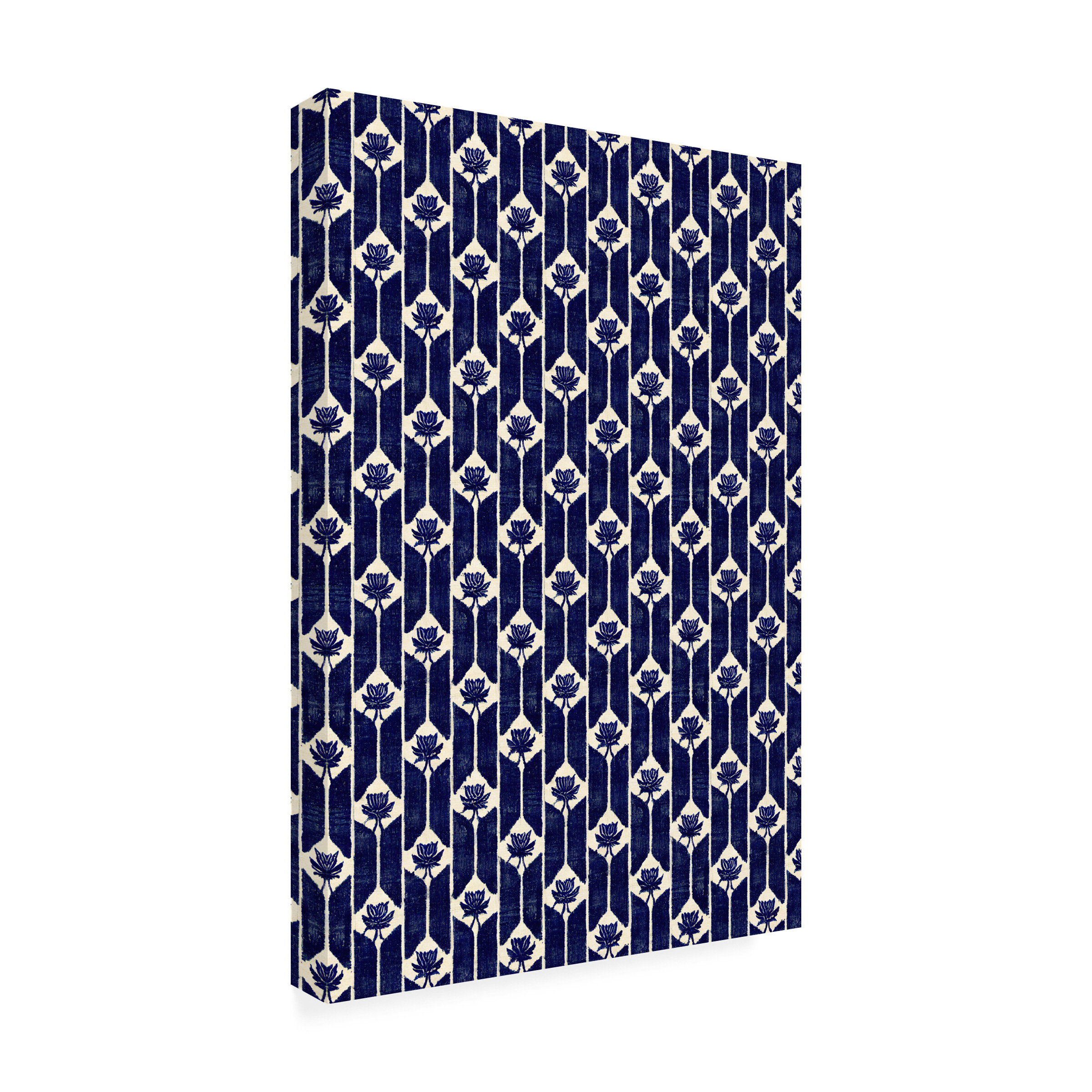 Winston Porter Hanfried Stitches Blue Pattern On Canvas by Treechild ...