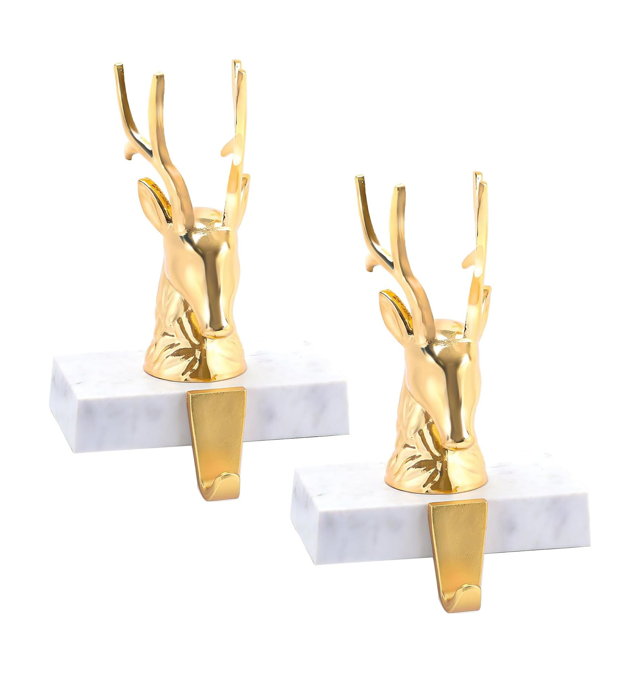 Tikwel Christmas Stocking Holders For Mantle Set Of 2, Reindeer Metal ...