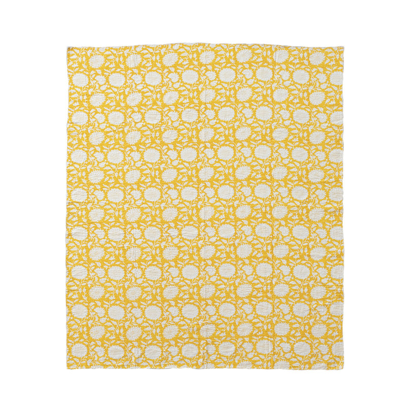 Creative Co-Op Block Print Cotton And Linen Throw | Wayfair