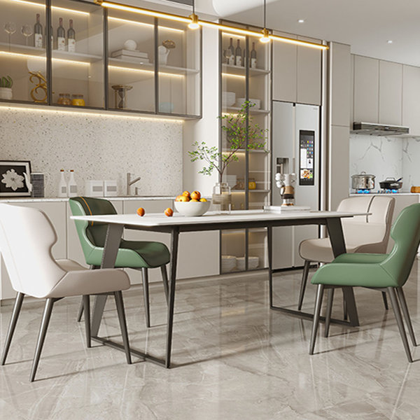 Orren Ellis Dining table simple matte rock slab modern home dining ...