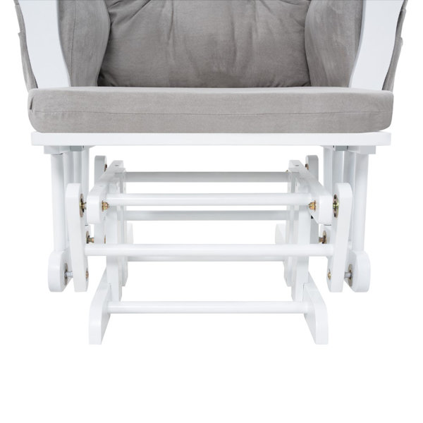 Winston Porter Parkhur Rocking Chair Nursery Glider with Ottoman ...