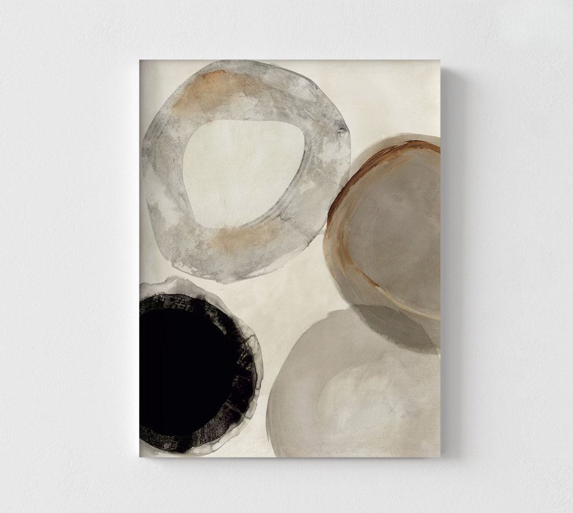 WeFrameArt Beige Rings II By Tom Reeves, Earth Tone Abstract Office ...