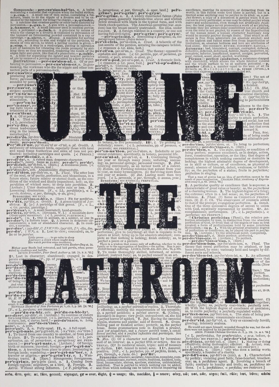 Maturi A3 Urine The Bathroom Dictionary Print - Funny Toilet Humour ...