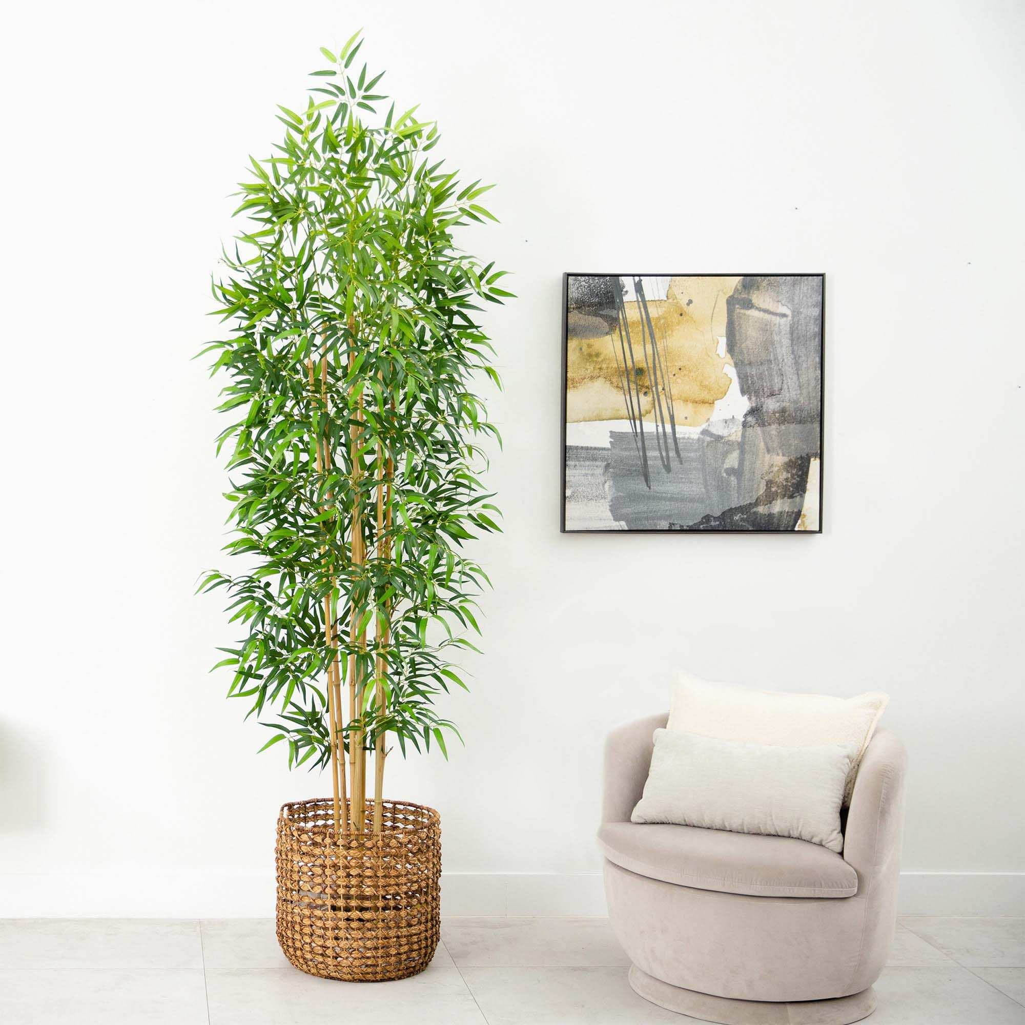 Primrue 9ft. Artificial Bamboo Tree with Real Bamboo Trunks - Wayfair ...