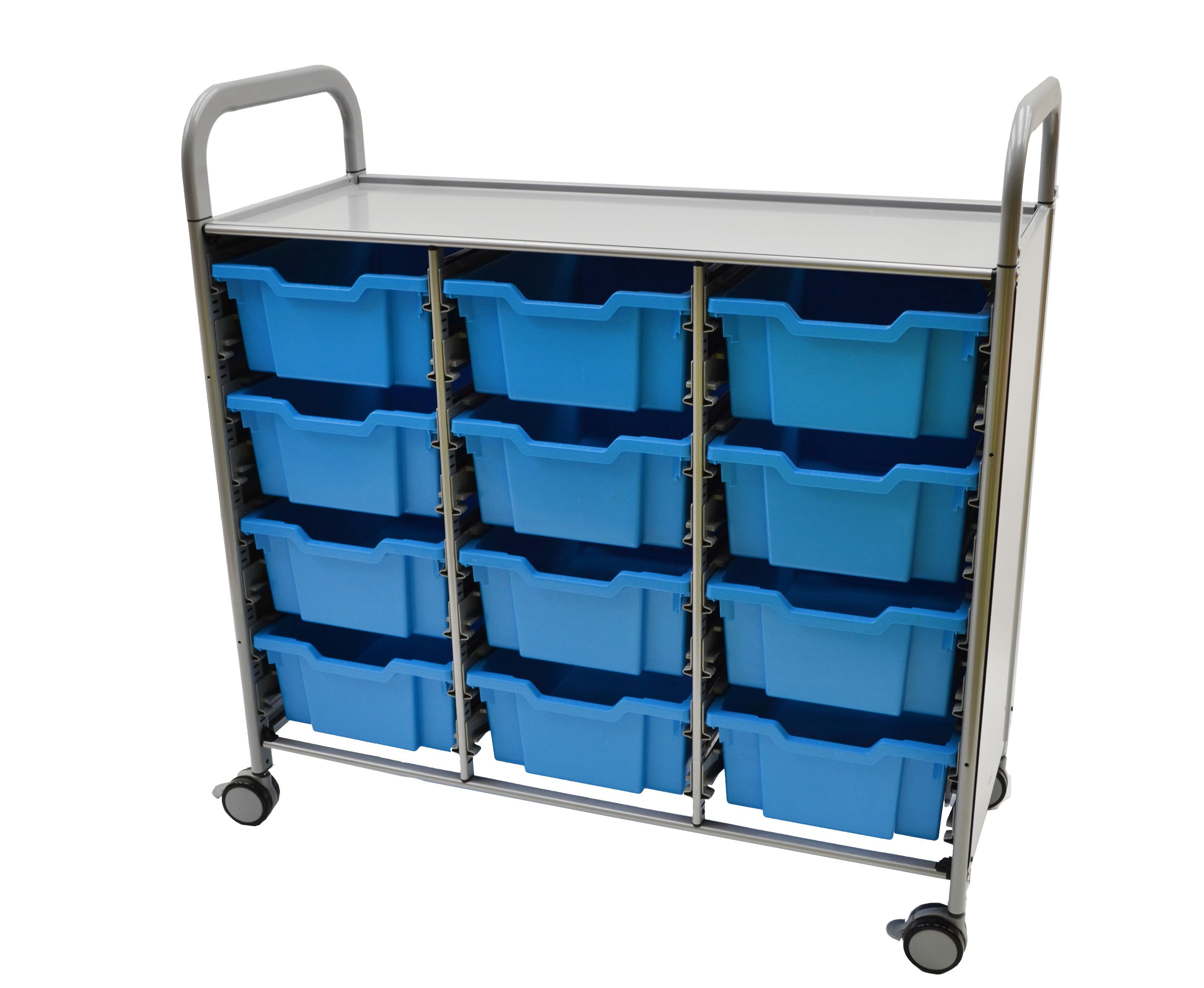Gratnells Callero Plus Treble Column 12 Compartment Tote Tray Cart with ...