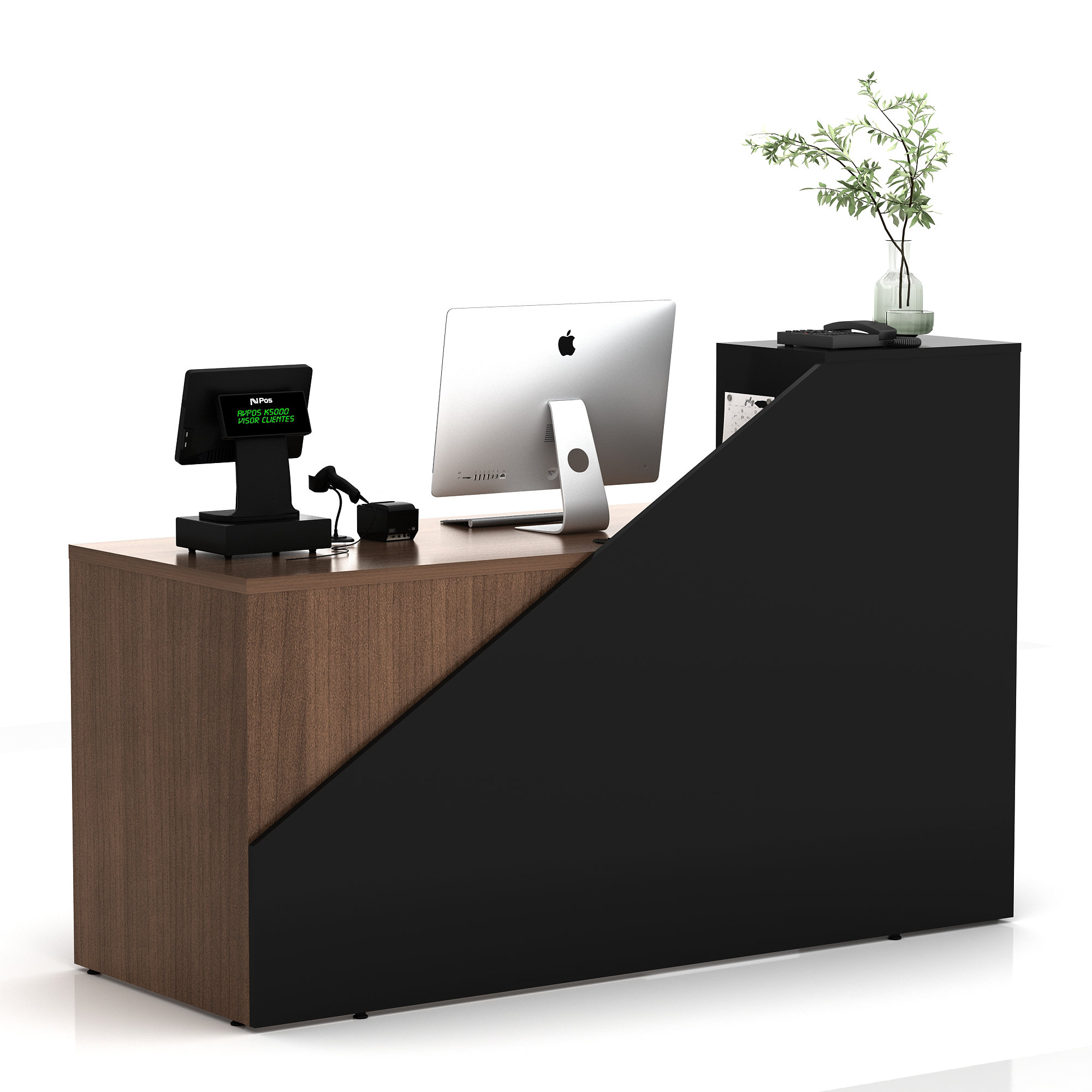 Inbox Zero Nete Manufactured Wood Reception Desk | Wayfair