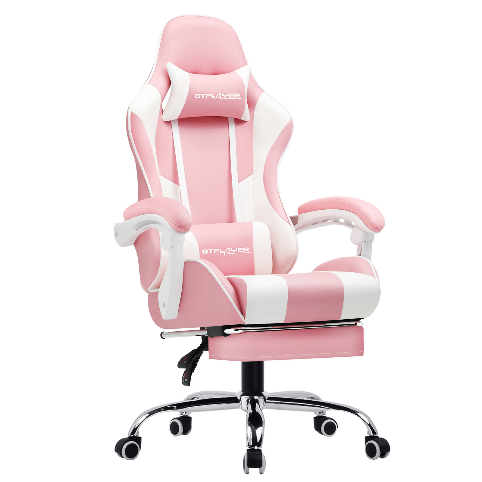 GTPLAYER Adjustable Reclining Ergonomic Faux Leather Swiveling PC ...
