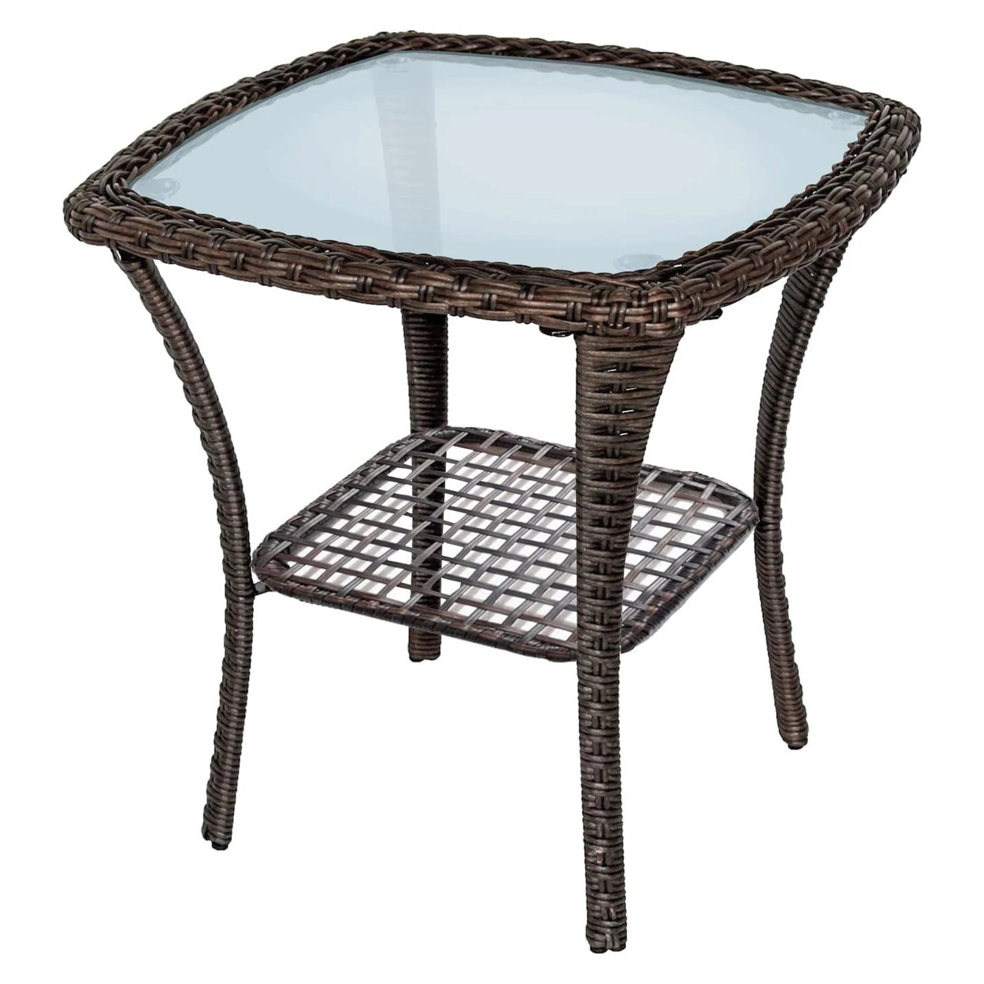 Red Barrel Studio® Outdoor Side Table;All-Weather Patio Square Storage ...