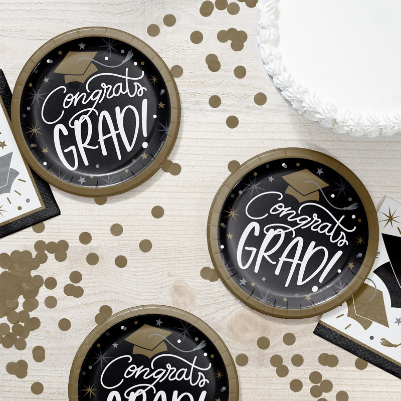 Creative Converting Glowing Grad Dessert Paper Plates, 24 ct. | Wayfair