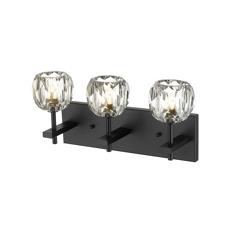 Latitude Run® 3 Light Gold Wall Sconce With Crystal Shades | Wayfair