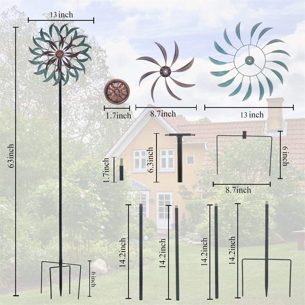 Red Barrel Studio® Metal Wind Spinner,Two-Way Wind Sculptures,360 ...