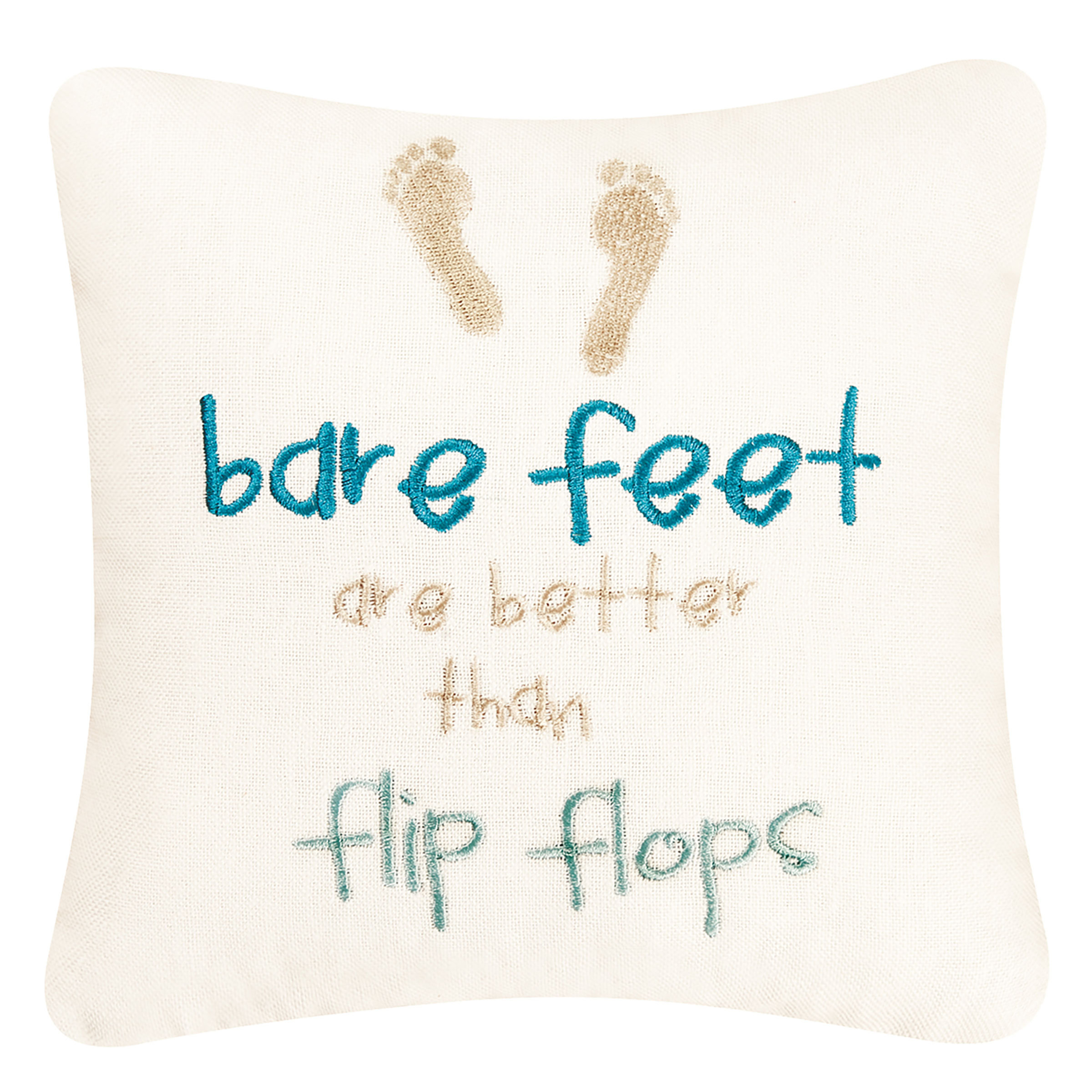 C&F Home Bare Feet/Flip Flops Embroidered Throw Pillow | Wayfair