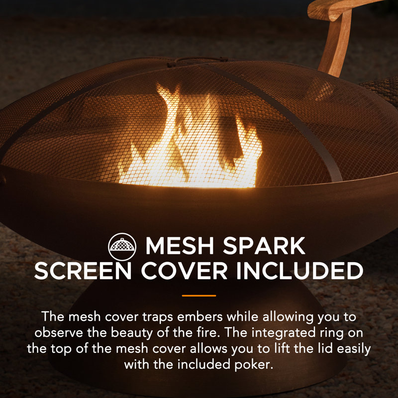 Red Barrel Studio® Rafuel 22.83" H x 39.57" W Steel Wood Burning ...