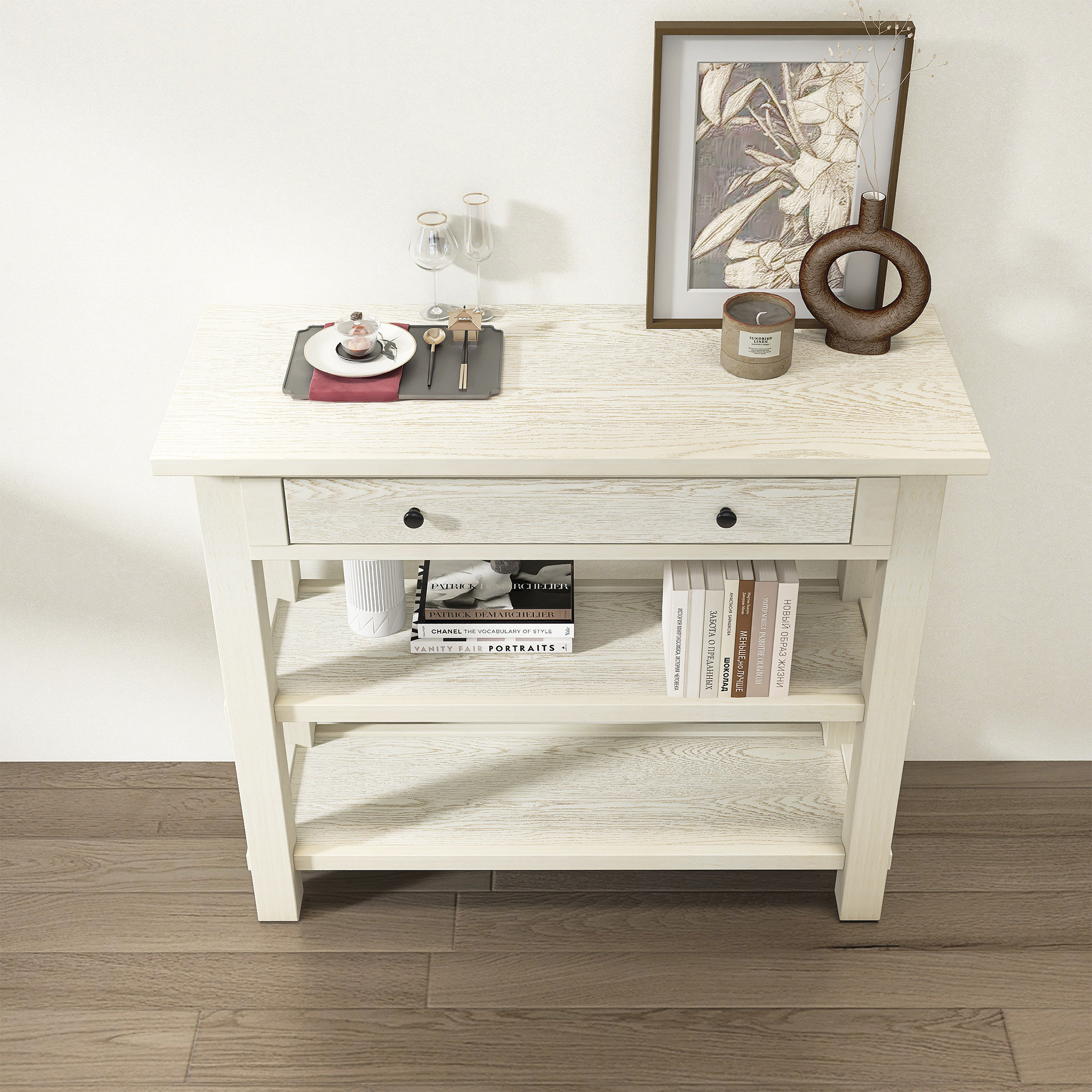 Latitude Run® Entryway Table With Storage, Retro Console Table With ...
