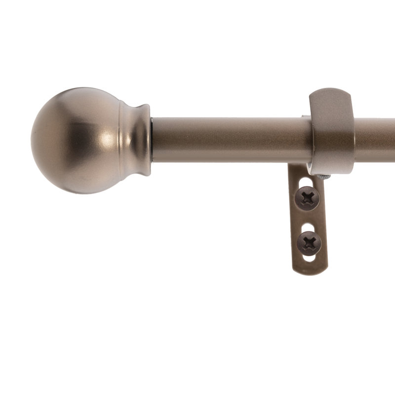 Winston Porter Berle Adjustable Bay Window Single Curtain Rod | Wayfair
