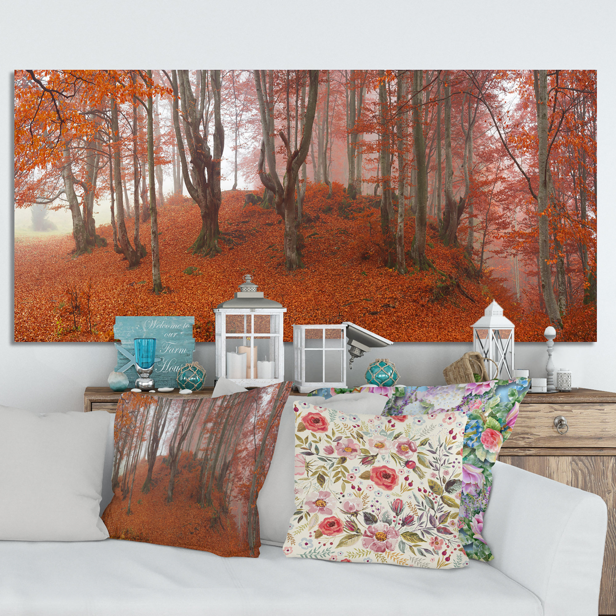 Millwood Pines Gloomy Orange Golden Autumn Forest - Photograph on ...