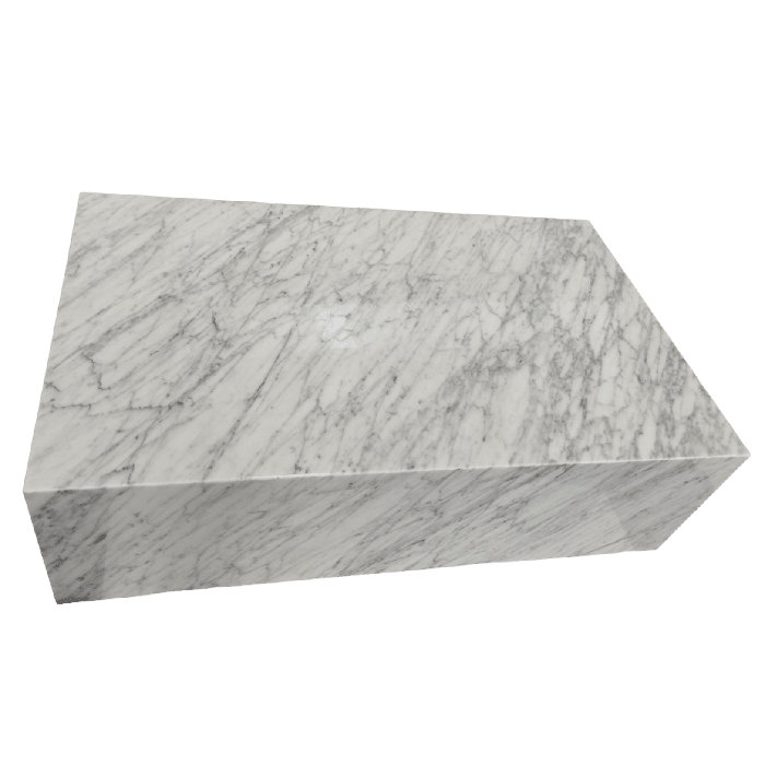 BETACH Genuine Marble Block Coffee Table - Carrara Marble | Wayfair
