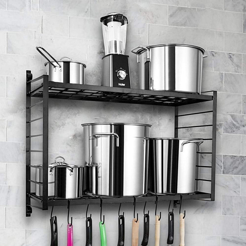 Mint Pantry® Metal Wall Mounted Pot Rack | Wayfair
