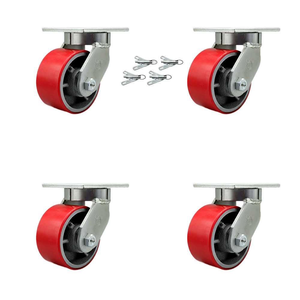 Service Caster Heavy Duty Poly on Cast Iron Caster | Wayfair