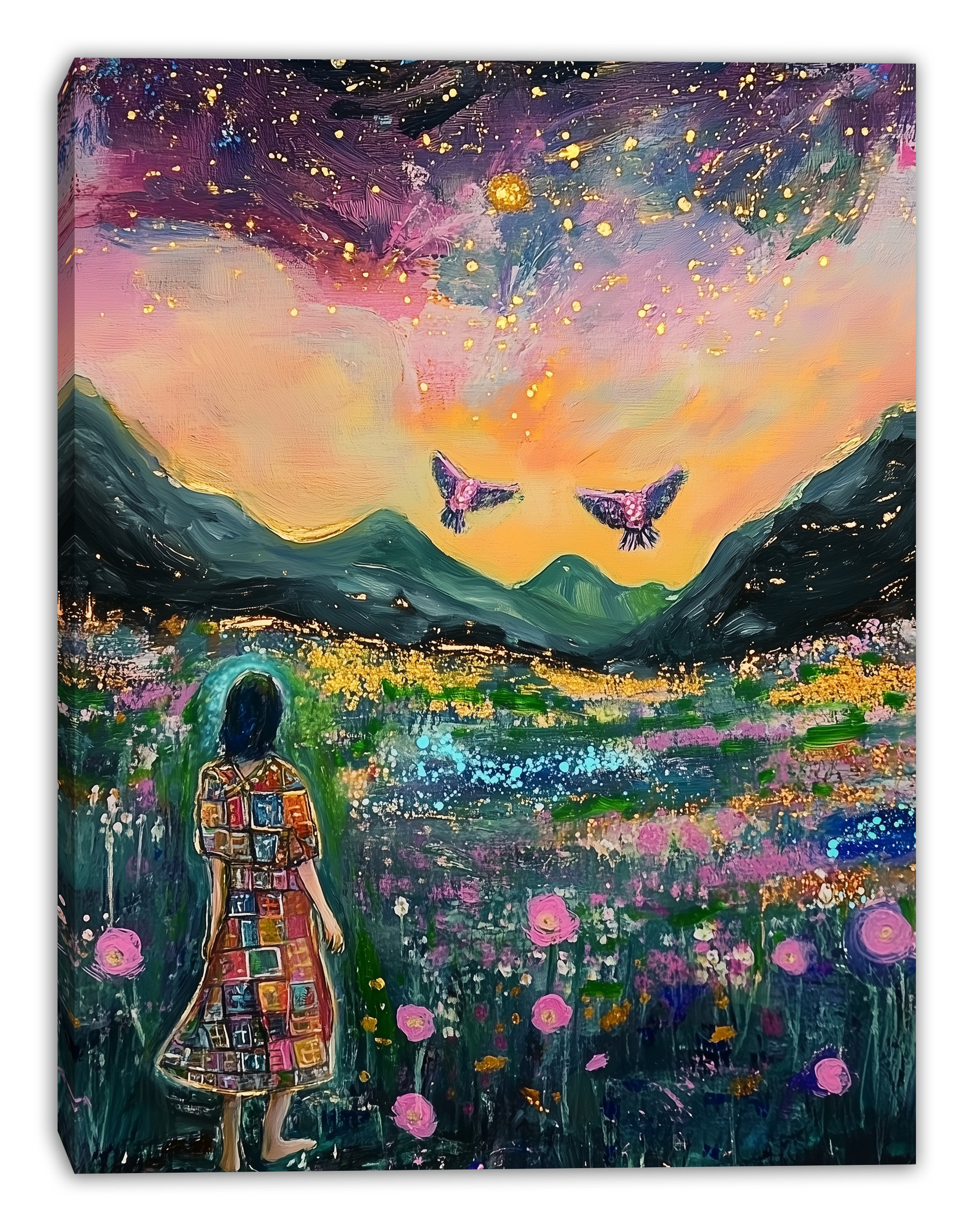 Ophelia & Co. Stardust Over the Valley Wrapped Canvas Wall Art | Wayfair