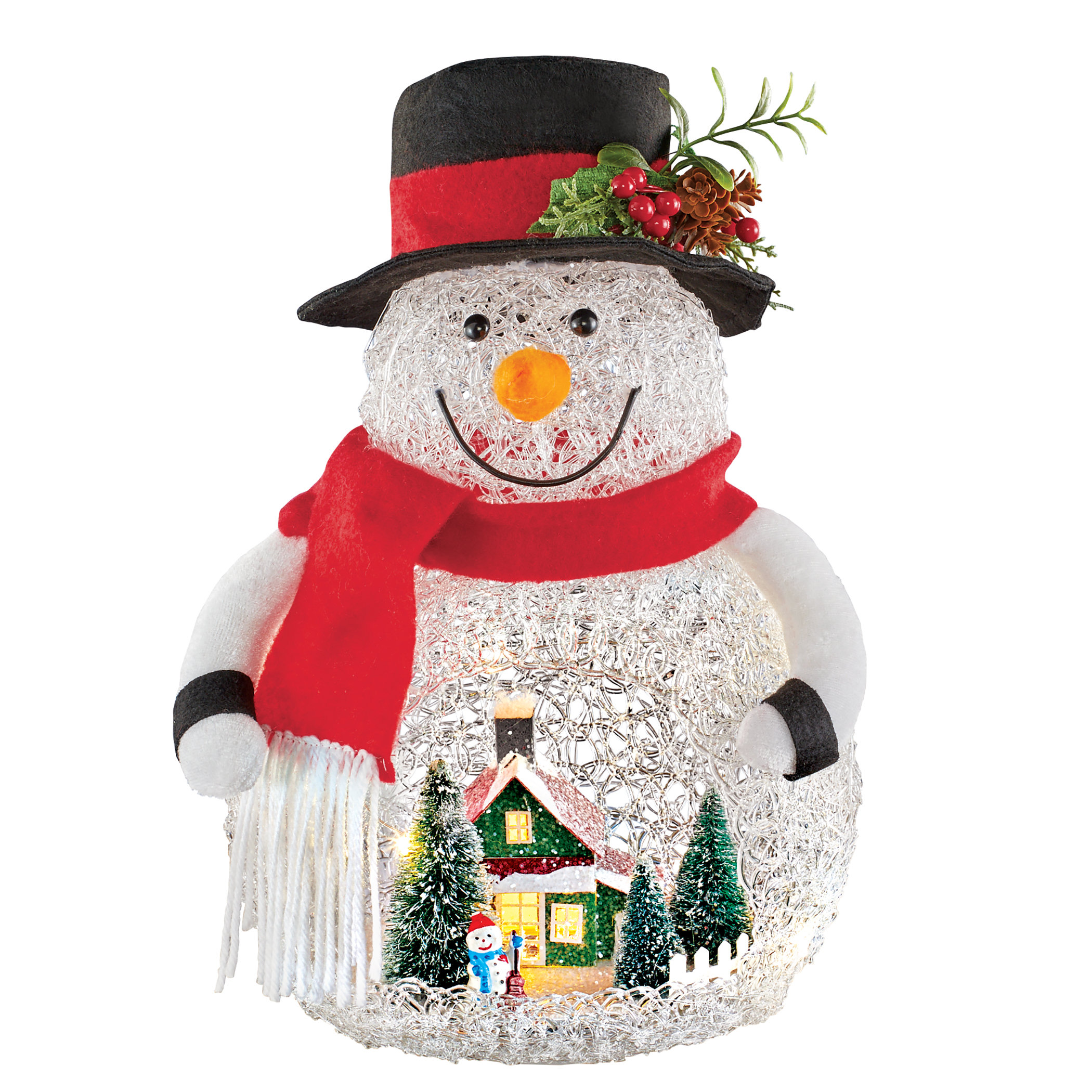 The Holiday Aisle® Lighted Snowman Decoration | Wayfair