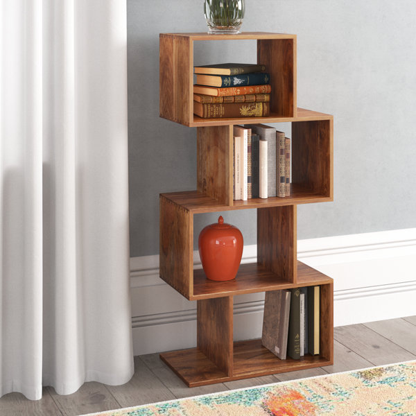 Wade Logan® Arlyssa Solid Wood Geometric Bookcase & Reviews | Wayfair